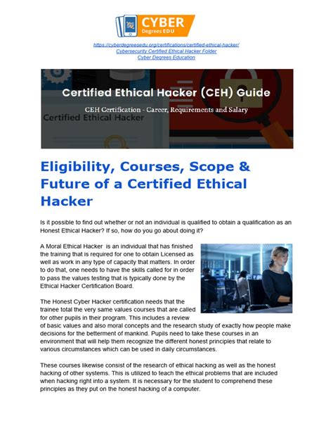 Eligibility Courses Scope And Future Of A Certified Ethical Hacker Pdf Security Hacker