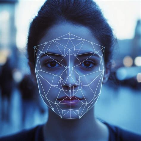 Ai Generated Facial Recognition In Law Enforcement Applications Premium AI Generated Image