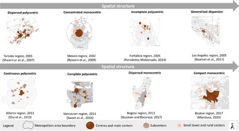 Spatial Structure Of Metropolitan Areas In The American Continent