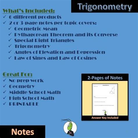 Right Triangles Trigonometry Guided Notes For Geometry Unit 8 Tpt