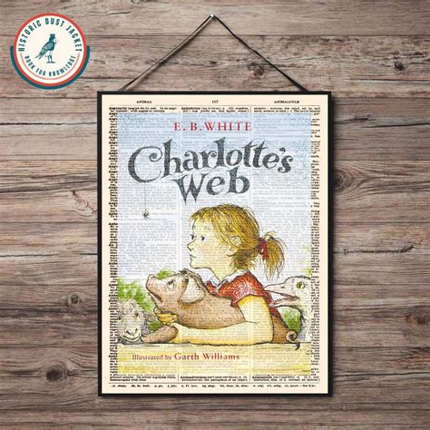 Printable Charlottes Web Book Cover Art Vintage Book Cover Poster