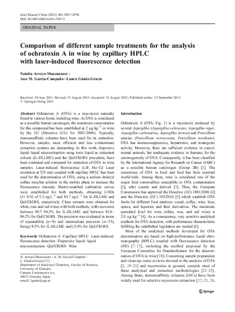 Pdf Comparison Of Different Sample Treatments For The Analysis Of
