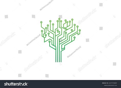 Tree Tech Line Icon Plant Leaf Stock Vector Royalty Free 2277770097 Shutterstock