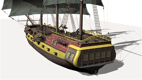 Warship Brig Bul 3d Model By Sobul