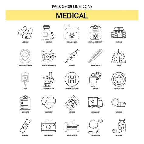 Medical Line Icon Set 25 Dashed Outline Style 14247586 Vector Art At