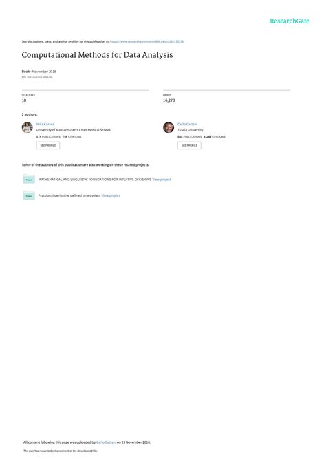 Computationalmethodsfordataanalysis See Discussions Stats And