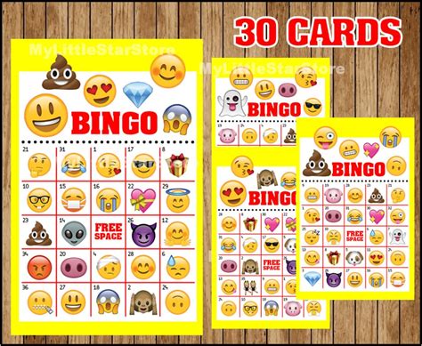 Get Ready For Fun Free Printable Emoji Bingo Game — Worksheets Mom