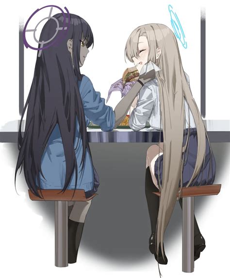 Asuna And Karin Blue Archive Drawn By Shikisokuzeku Danbooru