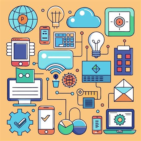 Illustration Of Interconnected Devices And Data Premium Ai Generated Vector