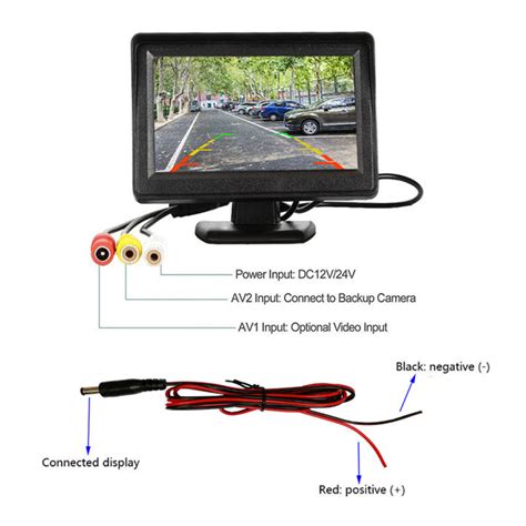 🚐จอ Lcd Tft ขนาด4 3นิ้ว จอสำหรับจอดรถถอยหลังจอดรถพร้อม Hd Ir กล้องถอยหลังมองกลางคืนหน้าจอ Lcd สี