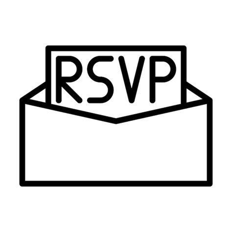 Premium Vector Rsvp Invitation Icon In Line Style Vector Illustration