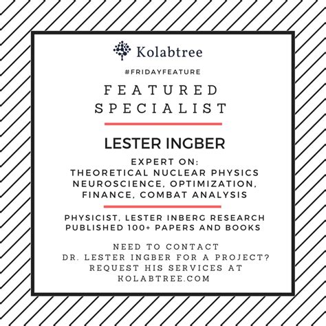 Experto Destacado Lester Ingber