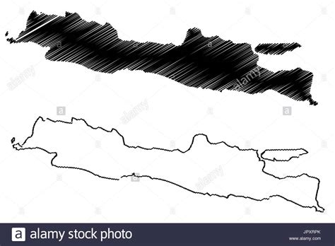java island map vector illustration scribble sketch java stock vector