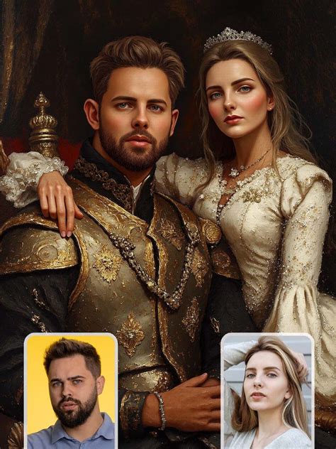 Vintage Romance Noble Couple Portraits E Customize