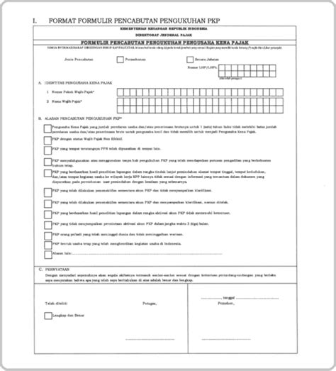 Formulir Pengukuhan Pkp
