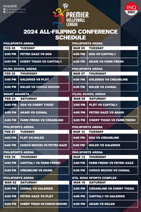 Schedule Pvl All Filipino Conference 2024