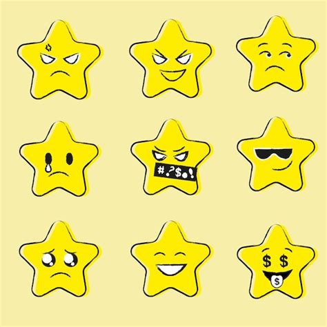 별 이모티콘 프리미엄 벡터