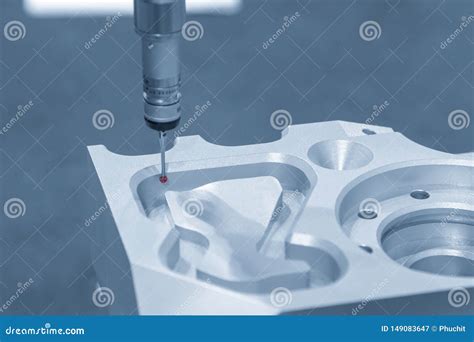 The Cmm Probe Measuring The Sample Parts Stock Image Image Of Background Dimensionality