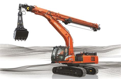 Hitachi Presents New Zx350lc 7 Excavator With Clamshell Telescopic Arm