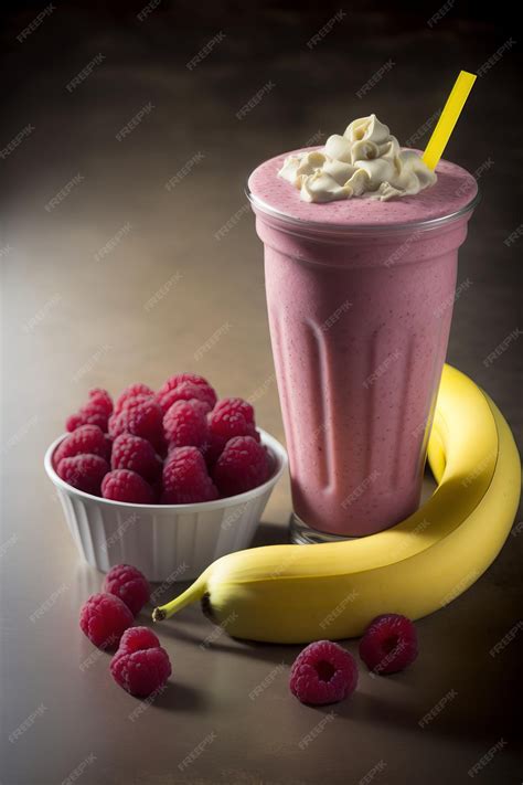 Premium Photo A Delicious Raspberry And Banana Smoothie
