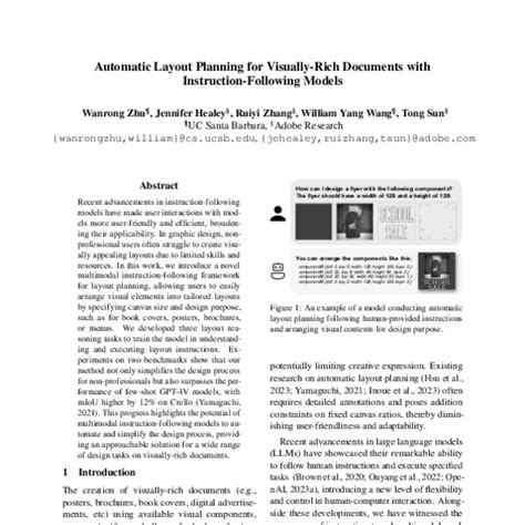 automatic layout planning for visually rich documents with instruction