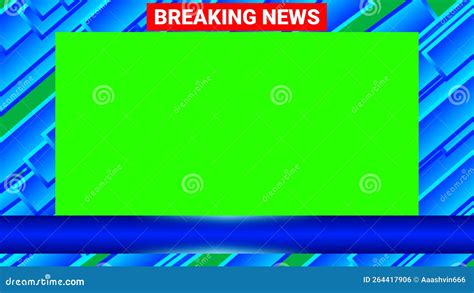 Breaking News Background With Green Screen Stock Illustration