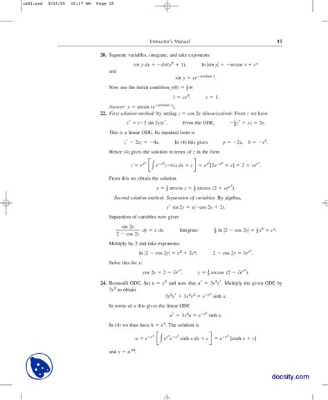 Part 3 First And Second Solution Methods Advanced Engineering Mathematics Solution Manual
