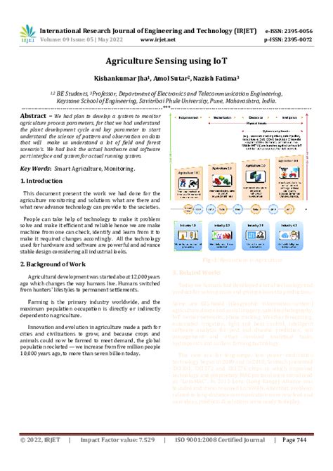 Pdf Agriculture Sensing Using Iot