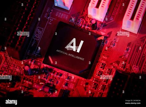 Artificial Intelligence Concept With Computer Chip AI Microprocessor Closeup Stock Photo Alamy