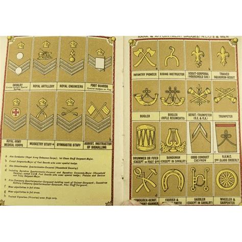 Ww2 1940 Colour Illustrated Booklet Rank And Badges In The Navy Army