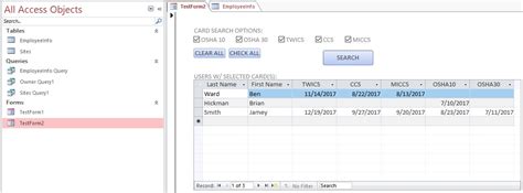 ms access sql query excluding records by empty fields using check boxes stack overflow