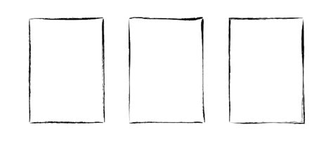 그런 지 사각형 프레임 세트입니다 다른 페인트 브러시 테두리 컬렉션 검은색 분필 또는 잉크 배너 포스터 전단지 브로셔 표지를 위한 직사각형 고르지 않은 획 디자인 요소 벡터