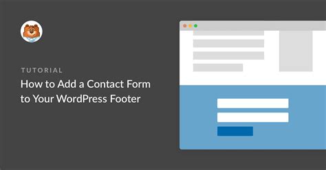 How To Add A Contact Form Footer With A Wordpress Widget