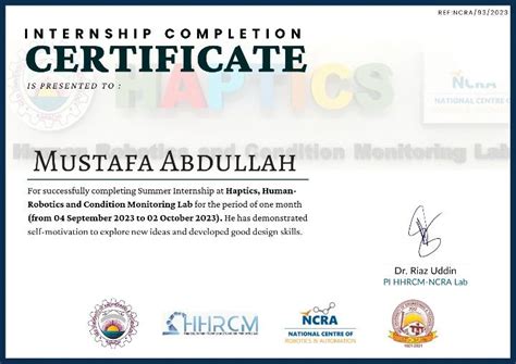 mustafa abdullah on linkedin hapticslab internshipcompletion 10