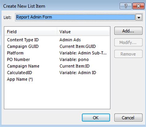 Workflow Create Item In List SharePoint Stack Exchange