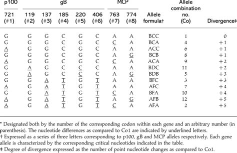 Nucleotide Sequence Variability Of The Different Gene Alleles And