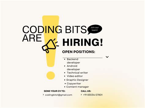 Coding Bits On Linkedin We Are Glad To Announce That The Recruitment Process For The Coding Bits