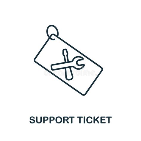 Support Ticket Icon Thin Outline Style Design From Web Hosting Icons Collection Creative