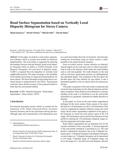 Pdf Road Surface Segmentation Based On Vertically Local Disparity