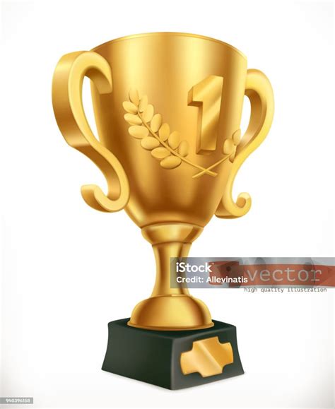 골드 컵입니다 보상 첫 번째 장소입니다 3 차원 벡터 아이콘 트로피에 대한 스톡 벡터 아트 및 기타 이미지 트로피 3차원
