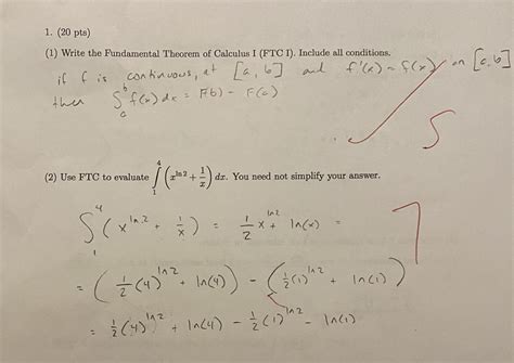 Solved Write The Fundamental Theorem Of Calculus I FTC Chegg Com