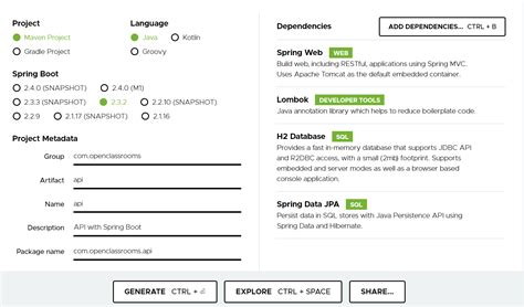 Créez l API avec les bons starters Créez une application Java avec Spring Boot OpenClassrooms