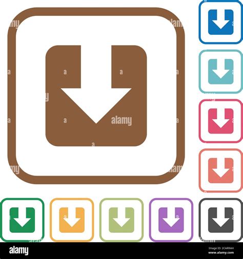 Download Simple Icons In Color Rounded Square Frames On White Background Stock Vector Image