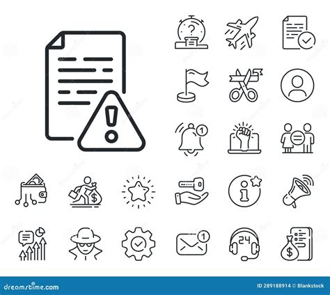 Instruction Manual Line Icon Warning File Sign Salaryman Gender