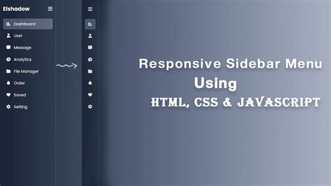 how to create a professional sidebar with collapsible menu html css