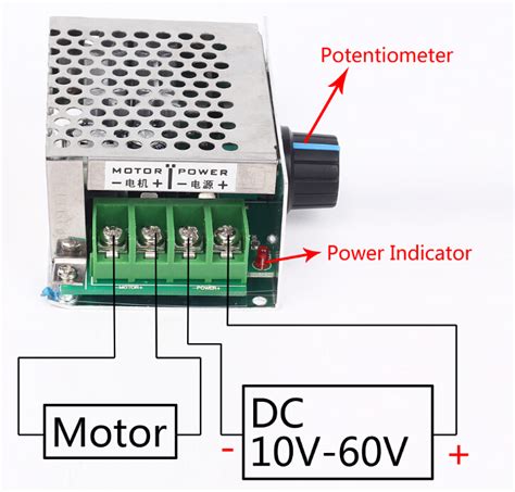 Pwm Dc Motor Speed Controller Regulator Switch Potentiometer Module Dc 10v 60v 20a