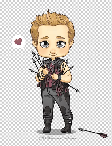 Clint Barton Chibi Fan Art Hawkeye Niño Vengadores Personaje De
