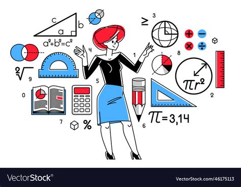 Mathematician Working On Some Theoretical Vector Image