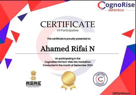 Ahamed Rifai On Linkedin Cognorise Web Development Hackathon Info