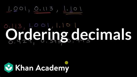 Ordering Decimals YouTube